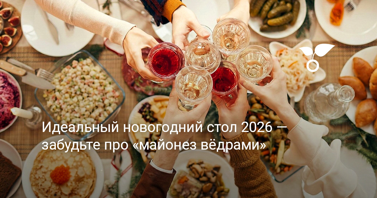 Идеальный новогодний стол 2026 — забудьте про «майонез вёдрами» — Ботаничка